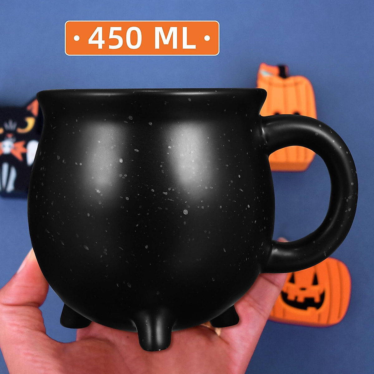 Healeved Halloween Cauldron Mug Halloween Coffee Mug Witches Brew Mug 450ml Ceramic Coffee Cup Witch Mug Cauldron Coffee Mug Milk Mug Novelty Halloween Mug