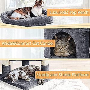 Yaheetech 23.5in Cat Tree Tower, Cat Condo with Sisal-Covered Scratching Posts, Cat House Activity Center Furniture for Kittens, Cats and Pets - Dark Gray