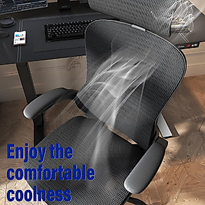 GABRYLLY Ergonomic Office Desk Chair, High Back Mesh Chair with Adjustable Flip-up Arms, Swivel Computer Task Chair with Lumbar Support, Tilt Function for Home,Office & Student