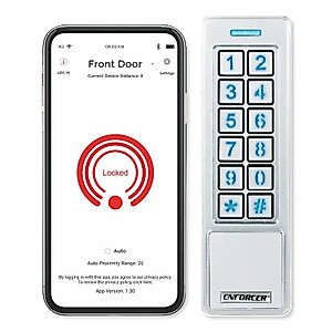 Seco-Larm SK-B241-PQ Enforcer Bluetooth Access Controller Mullion Keypad with Proximity Reader, User Management, Administrator Setting, On-Device Security, Easy Backup/Restore, Tamper Alarm Output