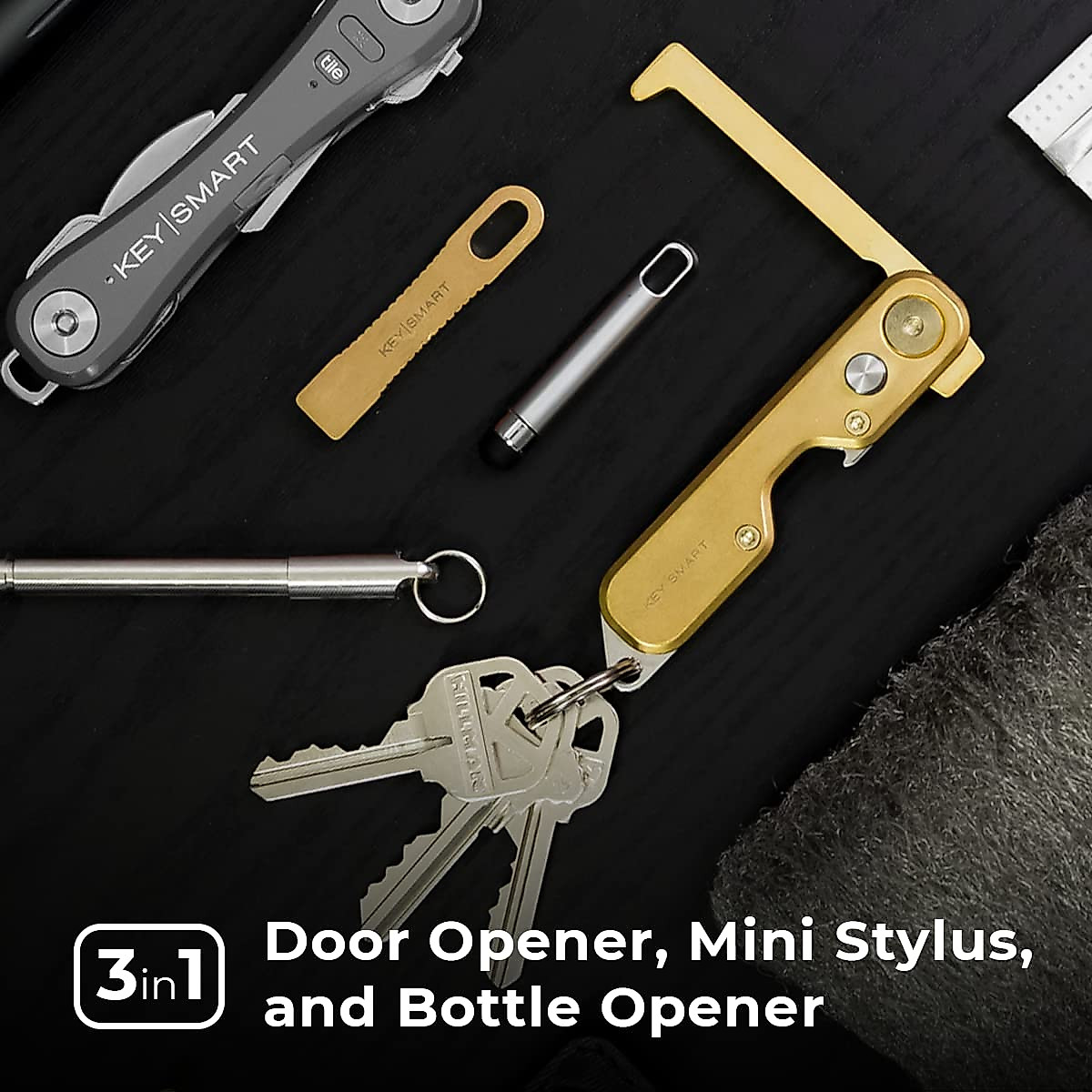 KeySmart SafeTul - Door Opener Tool is An Advance Touchless Key tool made of Premium Material with 4 in 1 No Touch Door Opener Keychain, Button Pusher, Touchscreen Stylus, and Bottle Opener