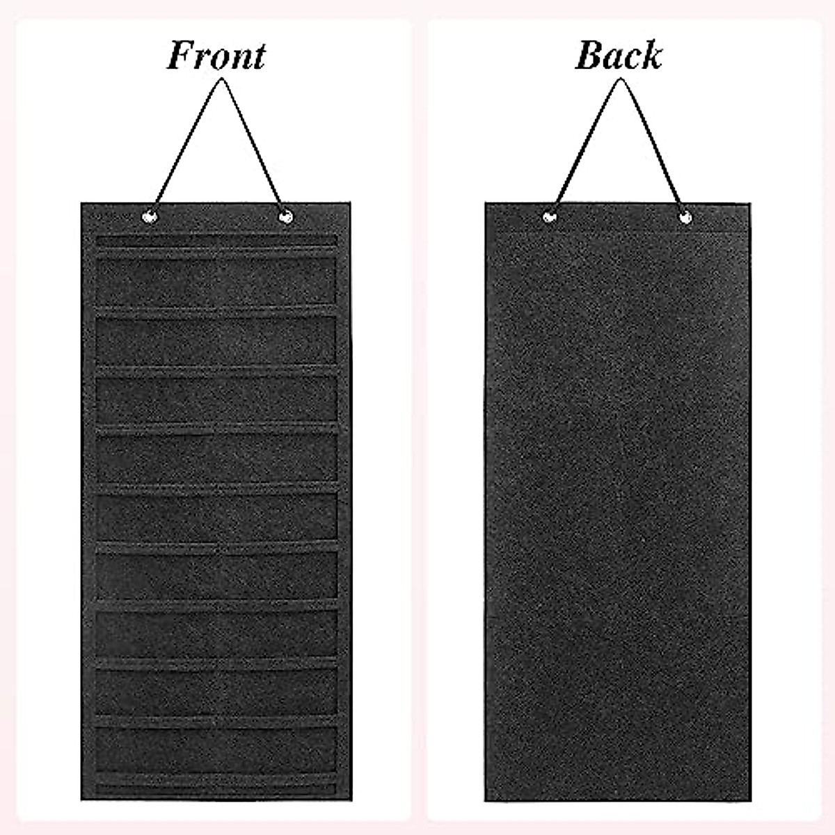 JOYMOMO Hanging Hair Claw Clips Organizer, 10 Layer Hair Accessories Display Holder, Claw Clip Storage Organizer for Women Girl, Claw Clips Holder for Wall (Dark Gray)