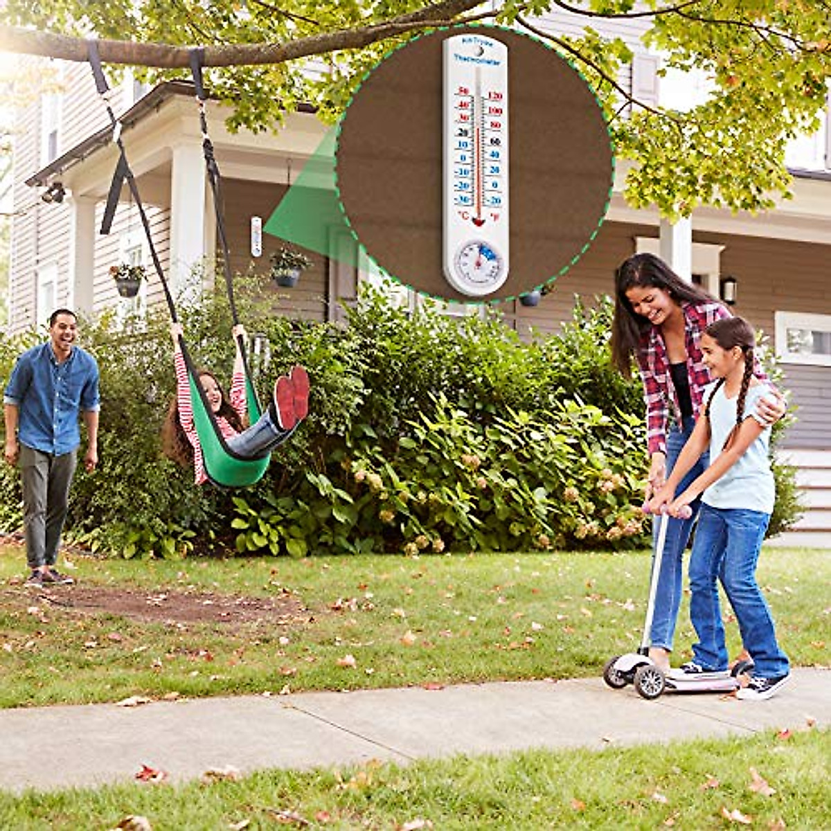 Outdoor/Indoor Thermometer Hygrometer Humidity Meter Thermometers Temperature Humidity Gauge Meter with Fahrenheit/Celsius ℉/℃ for Patio Field Cellar Garden Humidors Greenhouse Closet by AikTryee