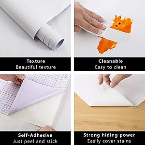 Arthome 11x100 inch White Wood Contact Paper, Self Adhesive Wallpaper Waterproof Gloss PVC Vinyl, Oil Proof,White Wood Vinyl Paper for Furniture Cover Surface,Countertop,Kitchen,Shelf Liner