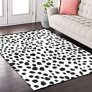 Area Rugs Seamless Dalmatian Fur Animal Print Non-Slip Soft Carpet Floor Mat Indoor Outdoor Runner Rugs Yoga Mat Home Decor for Bedroom Living Room Kids Room, Multicolor, 47''x63''
