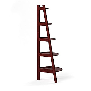 BOWERY HILL 5 Shelf Corner Bookcase in Cherry
