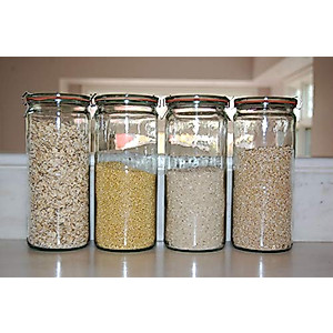 NOVIIML Jars - Weck Jars made of Transparent Glass - Eco-Friendly Canning Jar - Storage for Food, Yogurt and Jelly with Air Tight Seal and Lid - 1/2 liter Tall Jars Set - Set of 2 Jars with Lids