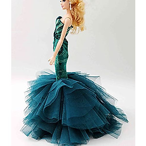 Cora Gu [Handmade Dress Fit for 12" Doll] Classic Emeraid Mermaid Dress/Wedding Gowns Fit for 12" Fashion Doll [Doll's not Included]
