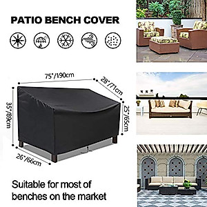 Onlyme Outdoor Bench Cover, Garden Patio Park Outside Loveseat Glider Sofa Furniture Cover Waterproof, 4 Seater