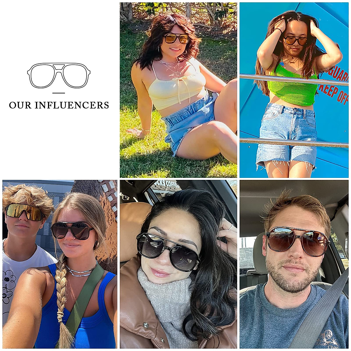 YDAOWKN Retro Square Aviator Sunglasses for Womens Mens Vintage 70s Double Bridge Sun Glasses