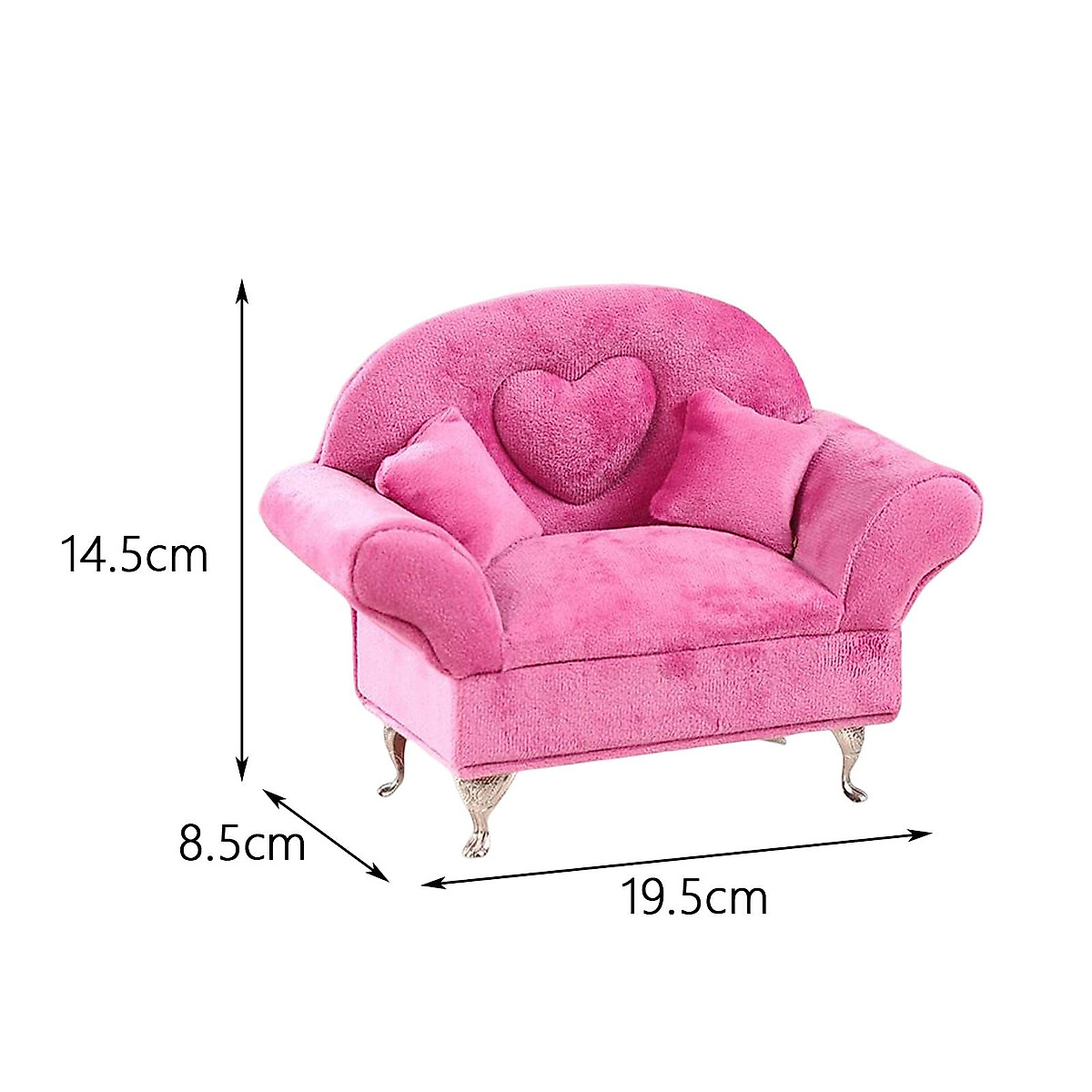 rockible Fashion Sofa Bed Jewelry Box Dollhouse Furniture Women Jewelry Case Jewelry Trinket Box for Bedside Table Living Room Closet Dresser Decor, Pink