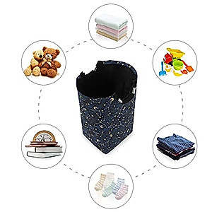 ALAZA Night Sky Stars Moon Laundry Basket with Handles, Durable Laundry Hamper Bag Collapsible Cloth Storage Bin for Home Bedroom Bathroom College Dorm