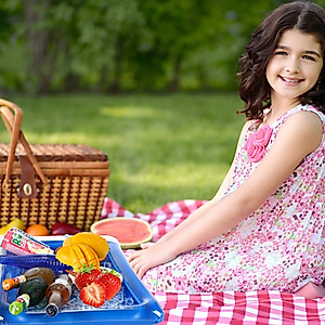 12 Pcs Inflatable Ice Serving Bar Coolers for Parties Salad BBQ Picnic Ice Food Drinks Buffet Server Tray Party Cooler Tray Inflatable Serving Bar for Indoor Outdoor Party Picnic Swimming Pool