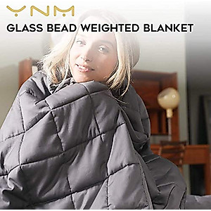 YnM Weighted Blanket with Cotton Duvet Bundle | 60''x80'' 17lbs, Suit for One Person(~160lb) Use on Queen/King Bed | Dark Grey