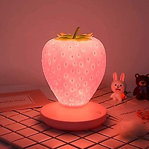 Smasea Strawberry Lamp Nursery LED Cute Kids Night Light,Children's Bedside Color Changing Lamp, 3 Modes Touch,Baby Nursery Decorations Gifts for Children,Sweet Gift for Birthday Home Décor