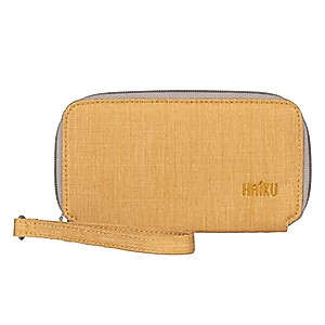 HAIKU Intrepid Small and Slim Women's Wristlet Wallet, Clutch Purse, Zip Around RFID-Blocking Credit Card holder, and ID Holder with Phone Pocket, Honeycomb