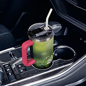 Lily of The Valley Flowers Green Leaves 40 Oz Car Cup Stainless Steel Travel Mug Leak-Proof Insulated Tumbler with Handle Light Rose Red-style