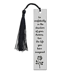 FIVE ELEPHANT Go Confidently Funny Inspirational Bookmark, Funny Reader Gifts, Reading Gifts, Gift for Men and Women, Book Lover Writers Friends