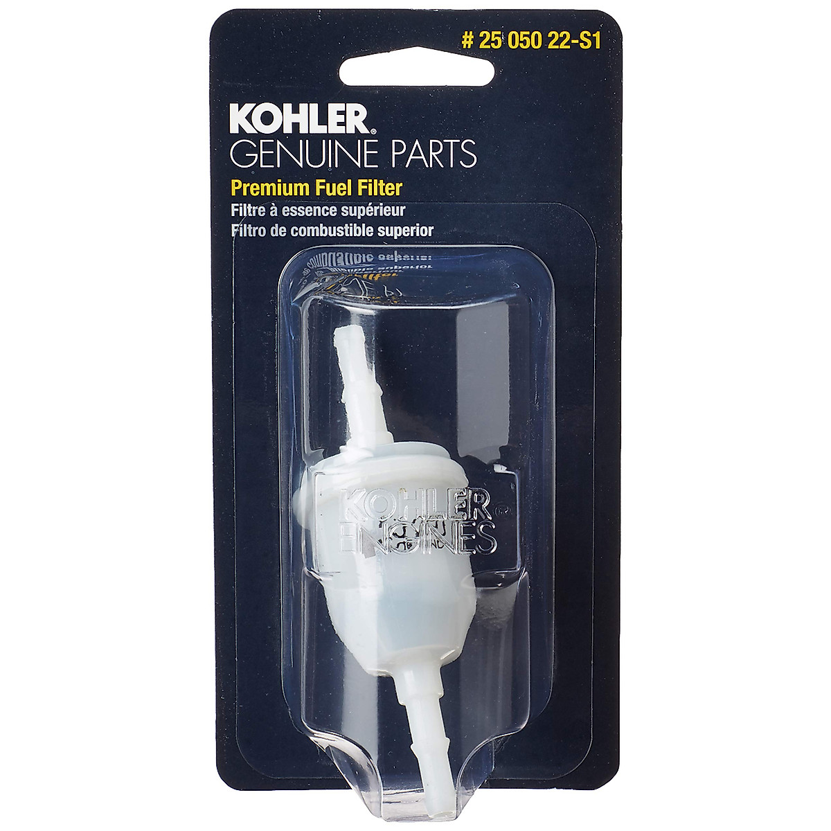 Kohler 25 050 22-S1 Engine Fuel Filter 51 Micron with 1/4-inch Fuel Line Inside Diameter