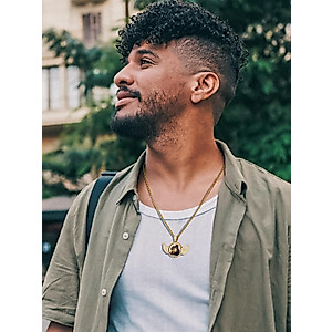 Richsteel Personalized Photo Picture Pendant Necklace Gold Plated Image Print Custom Jewelry