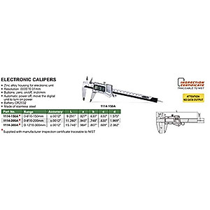 INSIZE 1114-150A Electronic Caliper, 0-6"