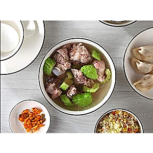 AnBnCn 40 OZ Large Soup Bowls Set of 4, Fine Porcelain, White Ceramic Bowls for Ramen, Cereal, Pasta, Salad, and Fruit-Dishwasher & Microwave Safe