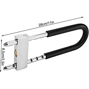 DULASP Bike U-Lock Heavy Duty U Shape Lock Glass Door Bike Bicycle Motorcycle Anti-Theft U Lock with 3 Keys High Strength Steel Security U Lock