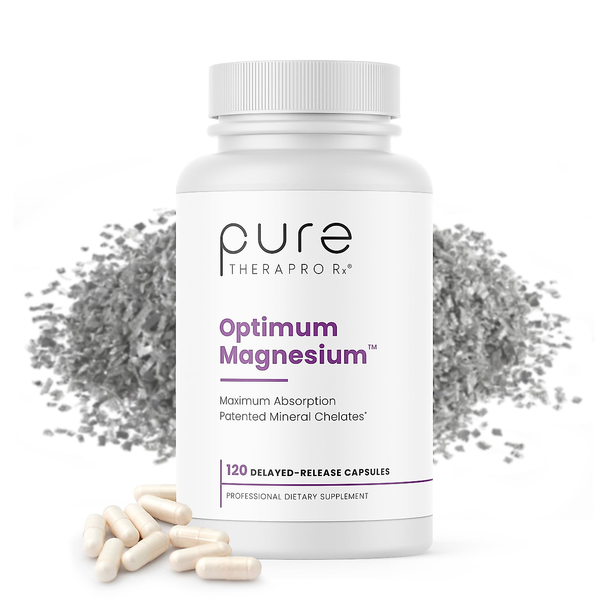 Pure TheraPro Rx Optimum Magnesium Lysinate Glycinate & Di-Magnesium Malate, Made in USA | 2 Month Supply | Chelated Magnesium for Maximum Absorption, Supports Bone Health & Energy, Non-GMO