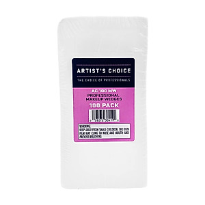 Artist's Choice Makeup Sponge Mini Applicator Wedges, Triangle Cosmetic Sponges For Foundation, Blush, Eye Shadow, Blending and Smoothing, Disposable, Latex Free, 100 Pack