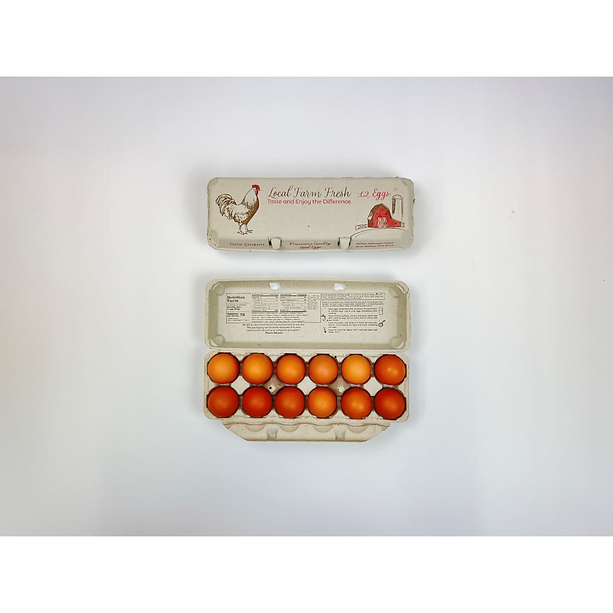 Printed Egg Cartons Red/Brown Design - 100 units