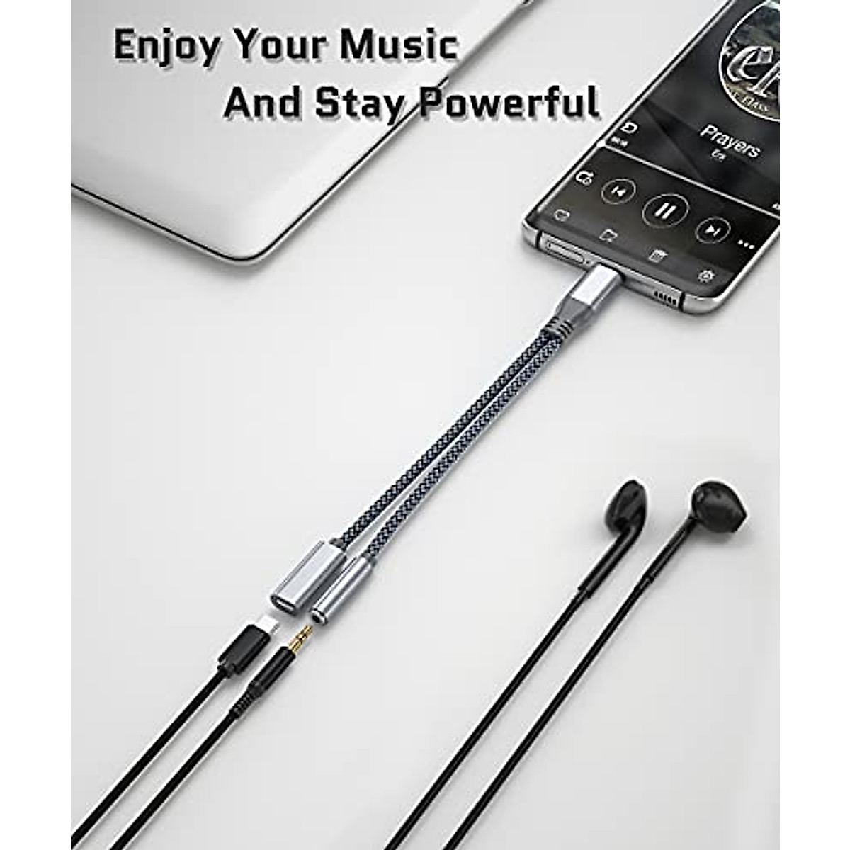 USB C 3.5mm Headphone Adapter and Charger,2-in-1 Type C Earphone Audio Aux Jack with PD Charging for iPad 10 Pro 11 12.9 Air 4 5 Mini 6,iPhone 15,Samsung Galaxy S22 S23 FE Ultra Z Flip Fold 3 4 5 A54