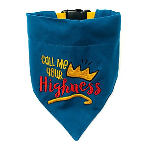 That Dog In Tuxedo Call me Your Highness Dog Bandana/Dog Scarf with Adjustable Dog Collar (Size XL)