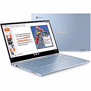 ASUS Newest Flip 2-in-1 14" FHD Touchscreen Chromebook Laptop, Intel Core m3-8100Y(up to 3.4 GHz), 8GB RAM, 128GB Space(64GB eMMC+64GB Card), Webcam, Backlit Keyboard, WiFi, Chrome OS, Silver+JVQ MP