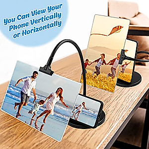 4X Magnifying Glass with Stand, 10"x6" Flexible Gooseneck Magnifying, Large Page Magnifier for Reading Small Prints & Low Vision Seniors with Aging Eyes