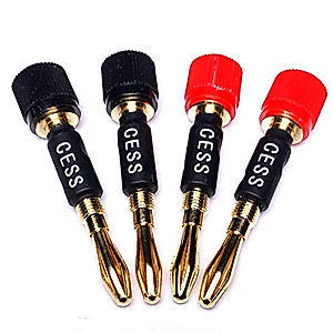 CNCESS CESS-061 Spade Fork Binding Post to Banana Plugs Amp Speaker Adapter, 4 Pack