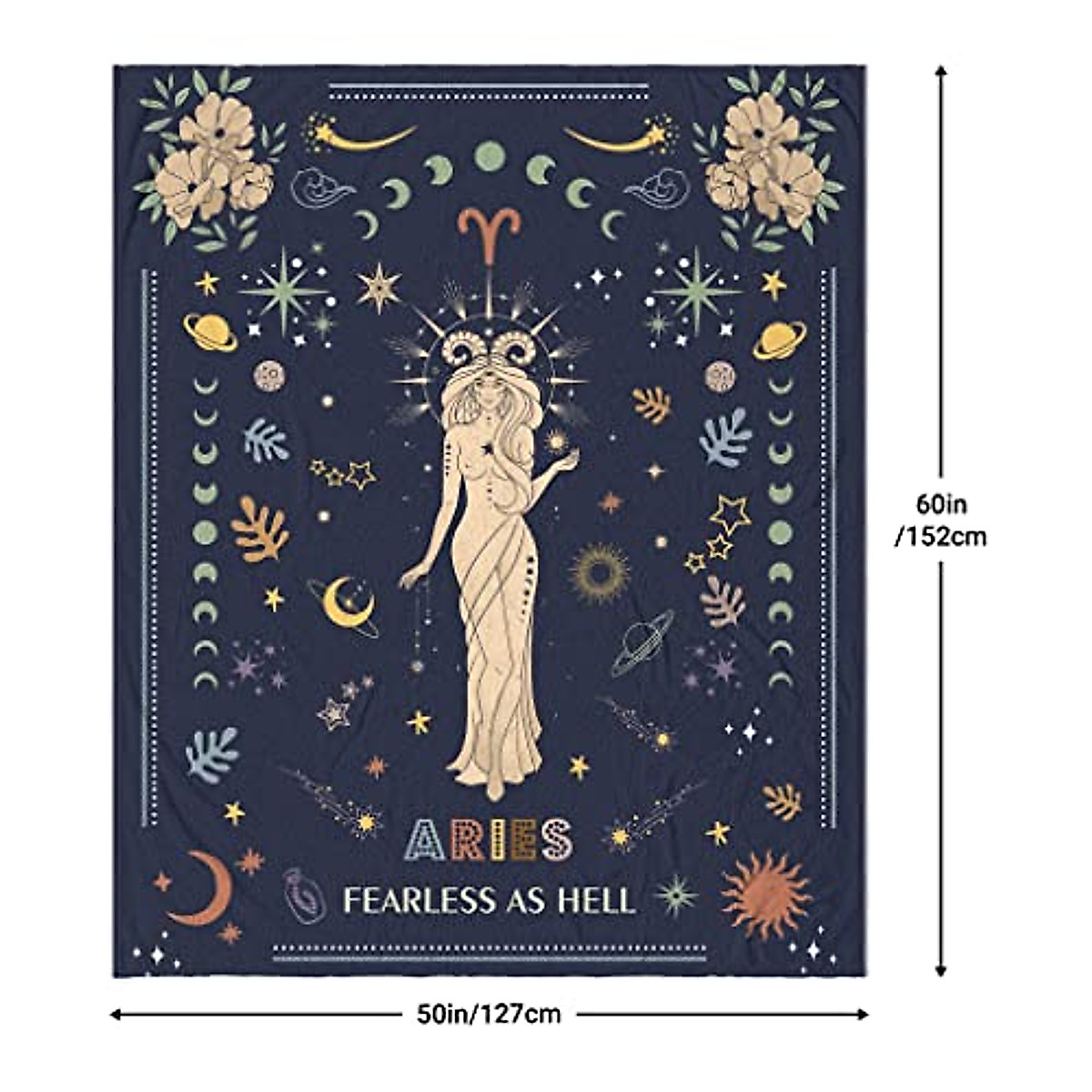 Muxuten Aries Gifts Blanket 60"x50" - Aries Gifts for Women - Aries Zodiac Gifts - Gifts for Aries Women - Aries Birthday Gifts - Astrology Gifts for Women - Zodiac Constellation Gift, Horoscope Gifts