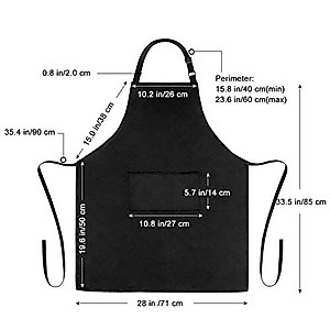 Jubatus 2 Pack Bib Aprons with 2 Pockets Cooking Chef Kitchen Apron for Women Men, Black