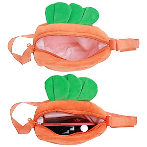 Van Caro Velvet Mini Carrot Purse, Women Cute Fruit Bag Crossbody Shoulder Bag