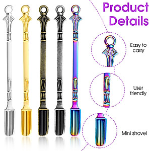 Gjinxi 10Pcs Mini Spoon Metal, Mini Dry Herbs Powder Scoop Metal Medicine Spoon Shovel Small Spoons for Spice Jars Salt, Mini Shovel Tableware Charms Pendants Alloy Spoon Pendant for Home Supplies