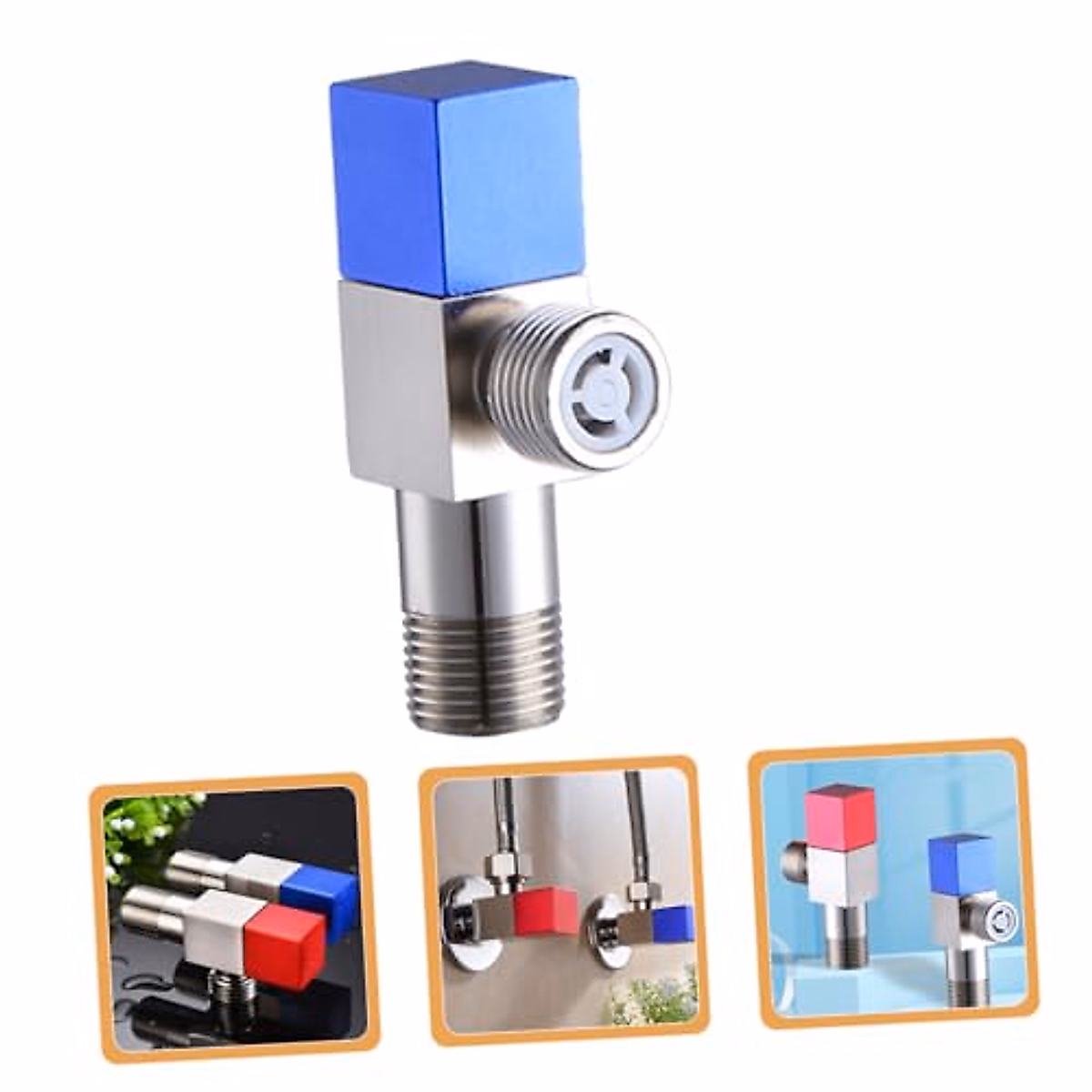WOONEKY Toilet Supply Toilet Valve Angle Valve for Bidet Toilet Water Valve Angle Stop Valve Angle Valve for Toilet Bathroom Valves Toilet Part Angle Valve for Bathroom Metal Blue