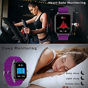 Smart Watch (Answer/Make Calls), Smartwatch for iOS and Android Phones, Fitness Tracker Watch for Men and Women (Purple, 1.4”)