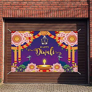 Happy Diwali Backdrop Banner Festival of Lights Diwali Decorations Party Supplies, Deepavali Background Banner for Photo Backdrop
