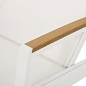 Christopher Knight Home Teresa Outdoor Aluminum Chaise Lounge with Mesh Seating (Set of 2), White