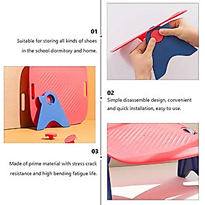 Cabilock Shoe Slot Space Simple Shoe Holder Shoe Slots Organizer Shoe Racks for Closet Organization No Assembly Require Plastic Shoes Holder for Home Storage (Red Blue) Dorm Shoe Shelf Shoes Stand