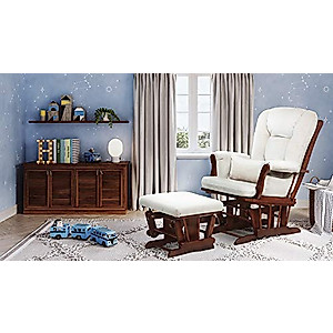 AFG Furniture Alice Glider Chair & Ottoman with Pillow, Espresso (Model: AlicePillow)