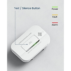 Ecoey Carbon Monoxide Detector, Replaceable Battery-Operated CO Detector with Human Alarm Sounds and Test Button, Carbon Monoxide Alarm for House and Bedroom, FJ127, 1 Pack