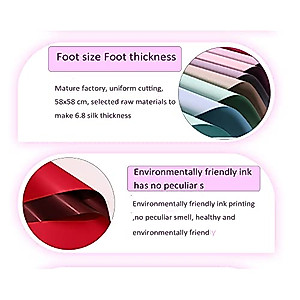 OUKEYI 40 Counts Flower Wrapping Paper,Waterproof Flower Bouquet Wrapping Paper Floral Supplies,DIY Crafts,Gift Packaging or Gift Box Packaging, 22.8x22.8Inch (dark red + sub red)