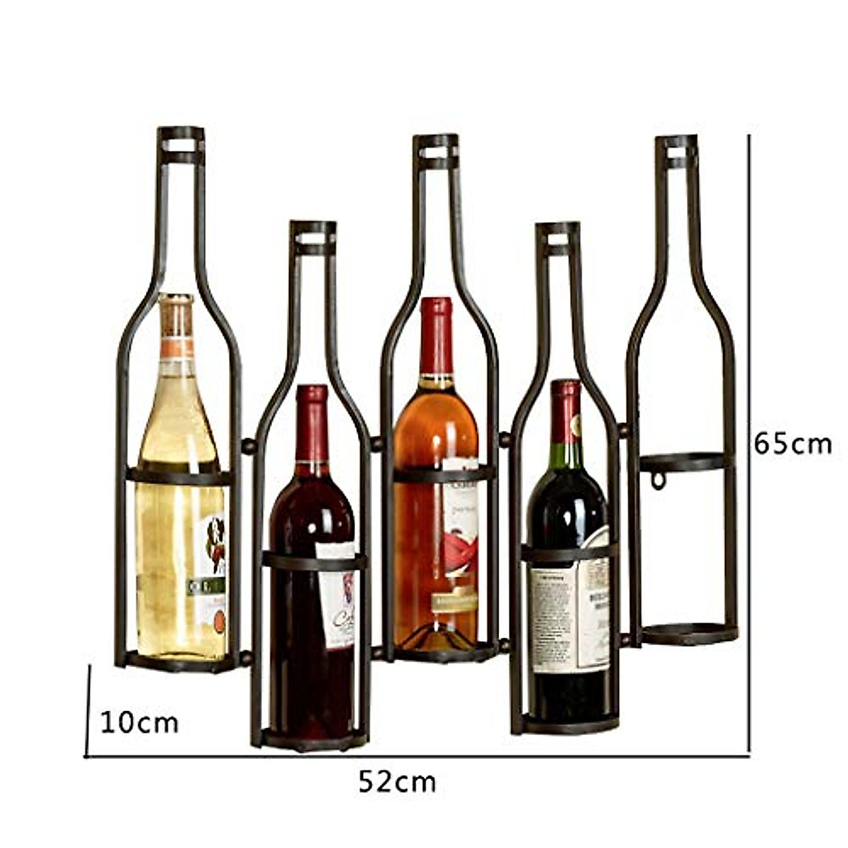 Retro European Wrought Iron Wine Rack Bar Double Creative Simplicity Wall Hanging Wine Cabinet Wine Wine Display Rack Rack Wine Glass Rack J111, PIBM, Brown