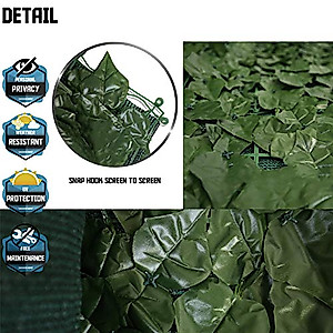 TANG Artificial Ivy Privacy Fence Screen for Balcony Deck Porch Backyard Patio Faux Fake Hedge Fence Plants Cover Coverage Vine Greenery Backdrop Wall 39" x 156" inch