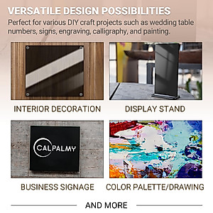 CALPALMY (2-Pack) 12 x 12 Black Acrylic Sheet 1/8" Thick - 3mm Thick Black Plexiglass Plastic Sheet; Use for Craft Projects, Signs, Sneeze Guard and More - Cut with Cricut, Saw or Hand Tools